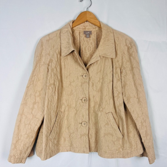 J. Jill | Jackets & Coats | Jjill Womens Jute Tan Blazer Jacket | Poshmark